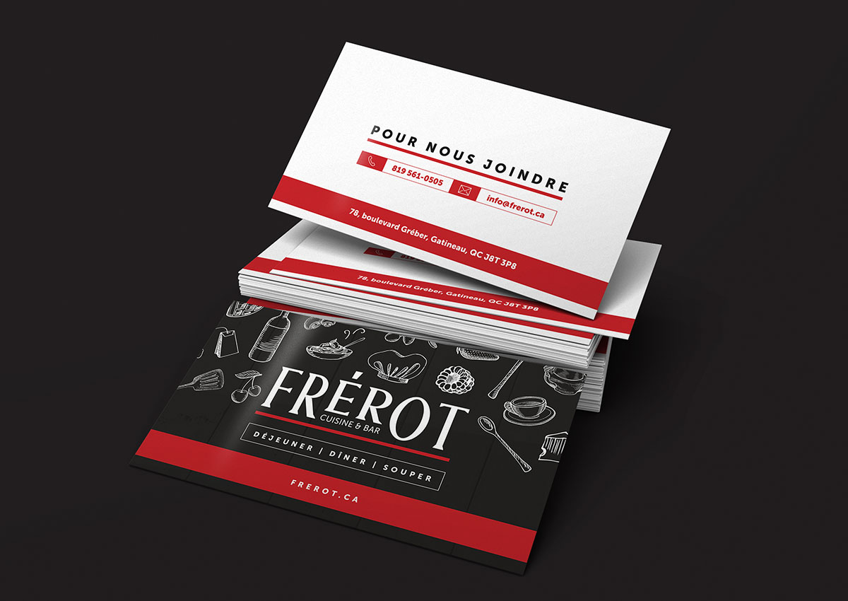 Trinergie | Restraurant Frérot - Logo design menu mise en page