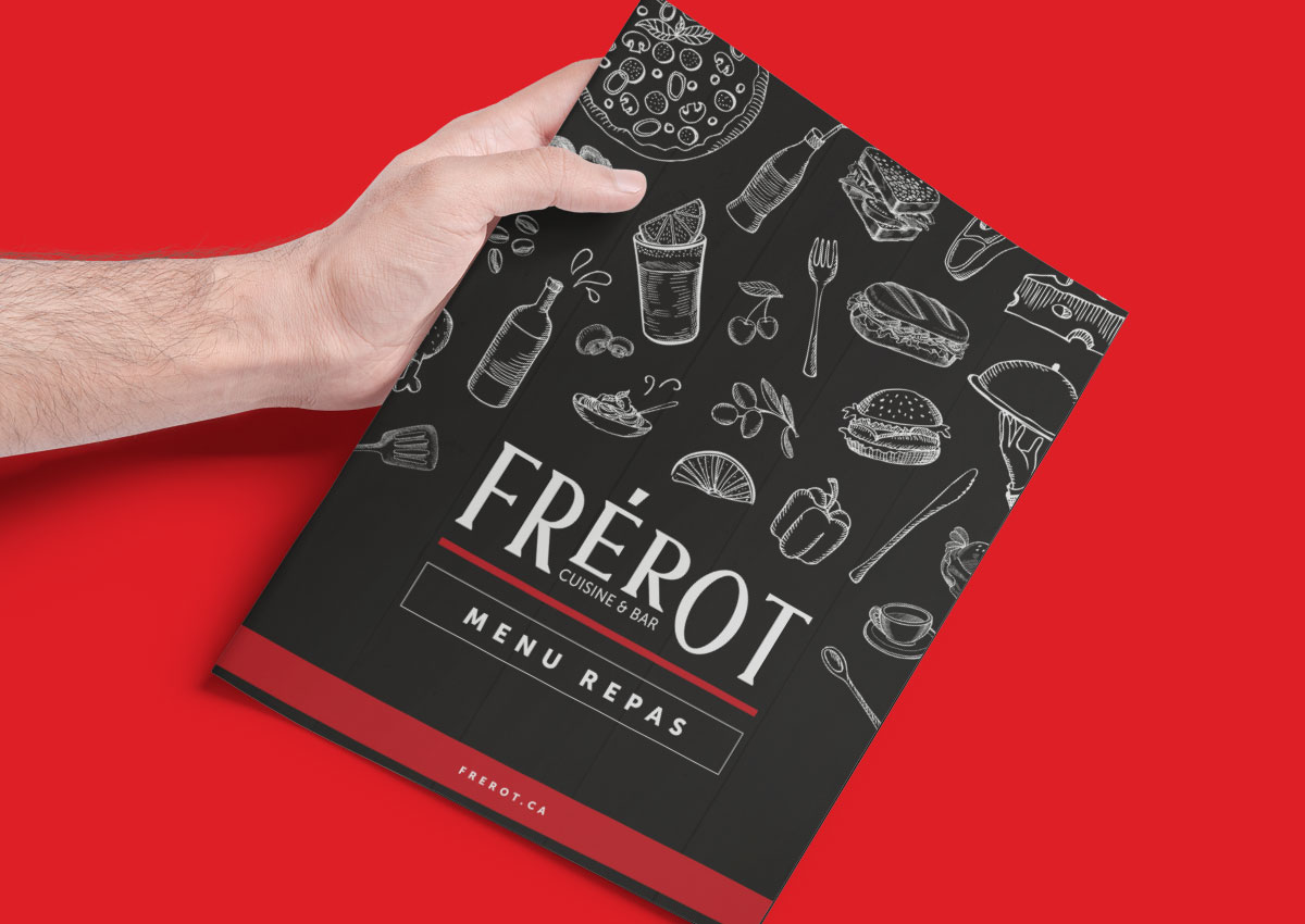 Trinergie | Restraurant Frérot - Logo design menu mise en page