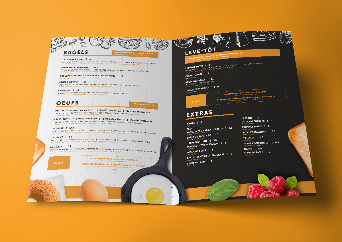 Trinergie | Restraurant Frérot - Logo design menu mise en page