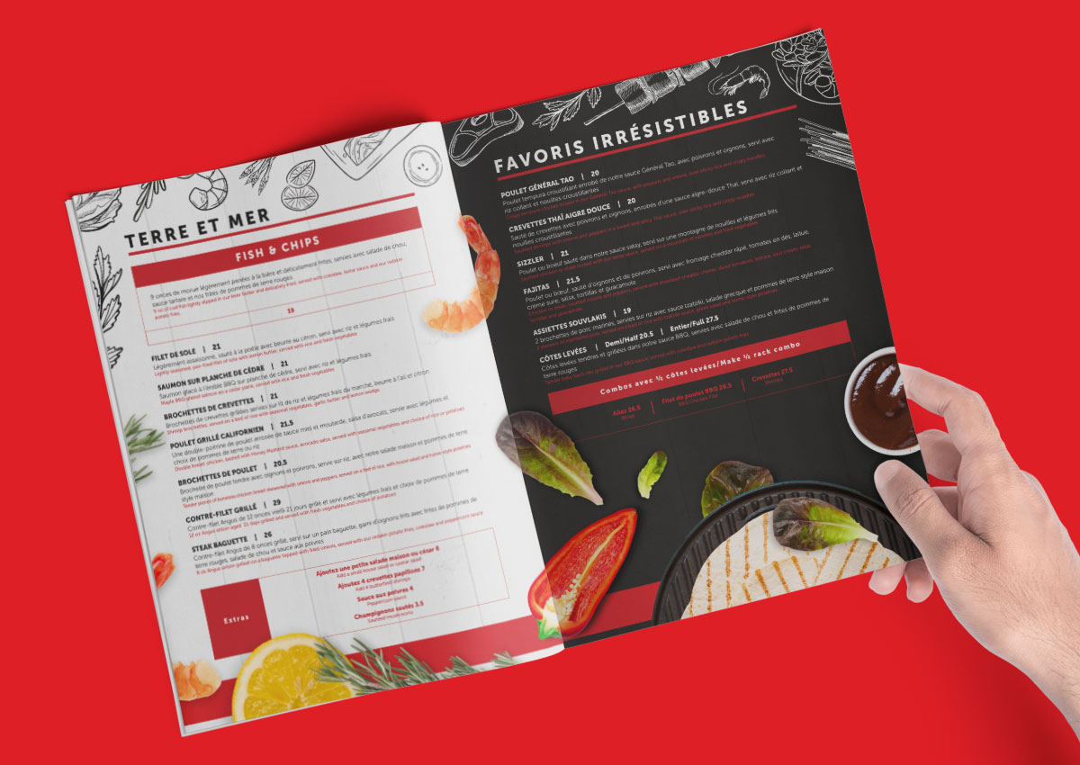 Trinergie | Restraurant Frérot - Logo design menu mise en page